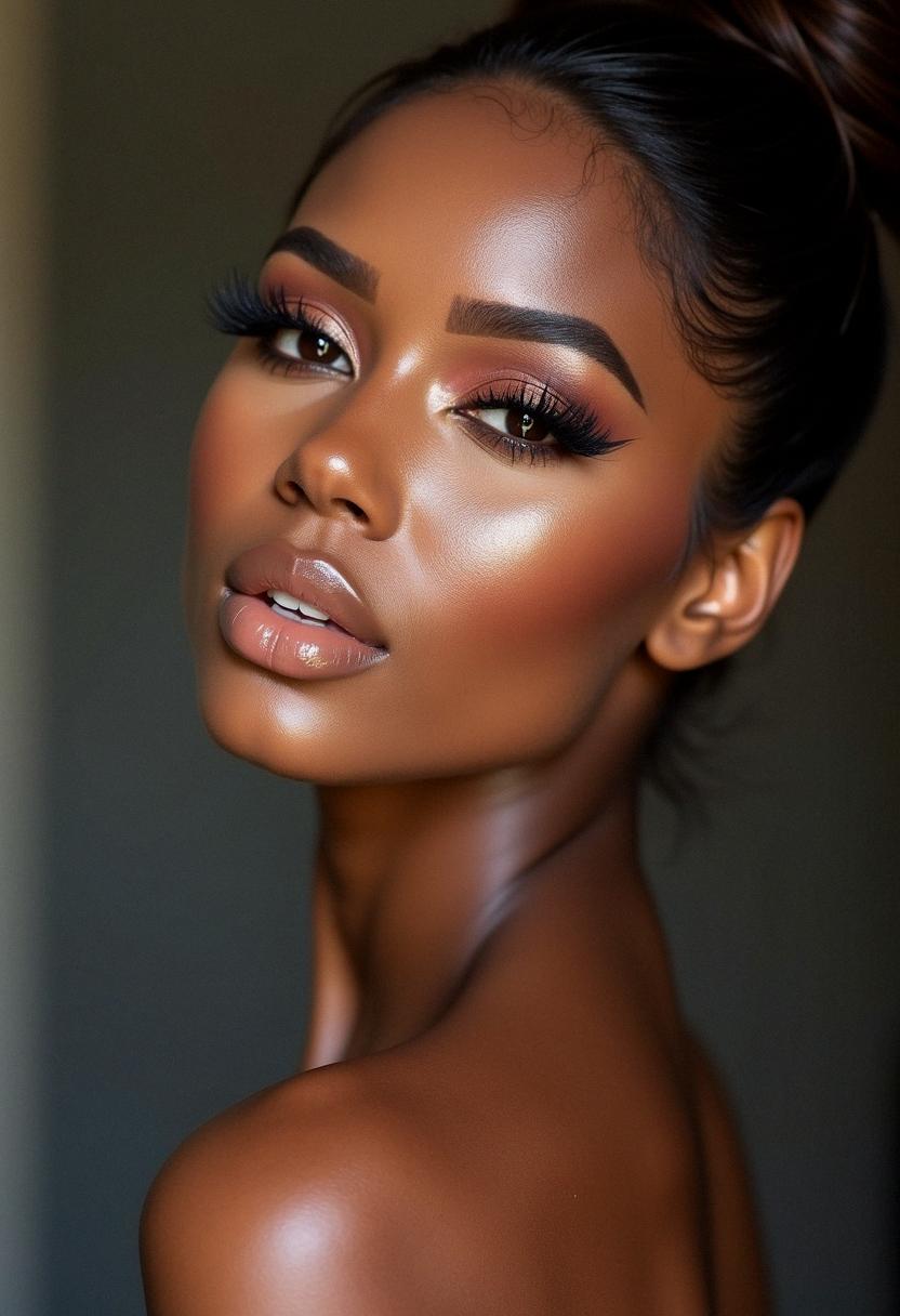 Full Glam Makeup Dark Skin Tips - AmeliasGlow.com